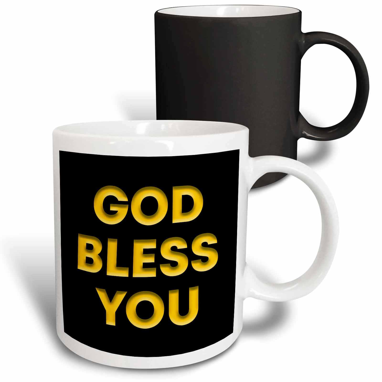3drose, God Bless You Positive Text of Yellow Color on Black. Design ...