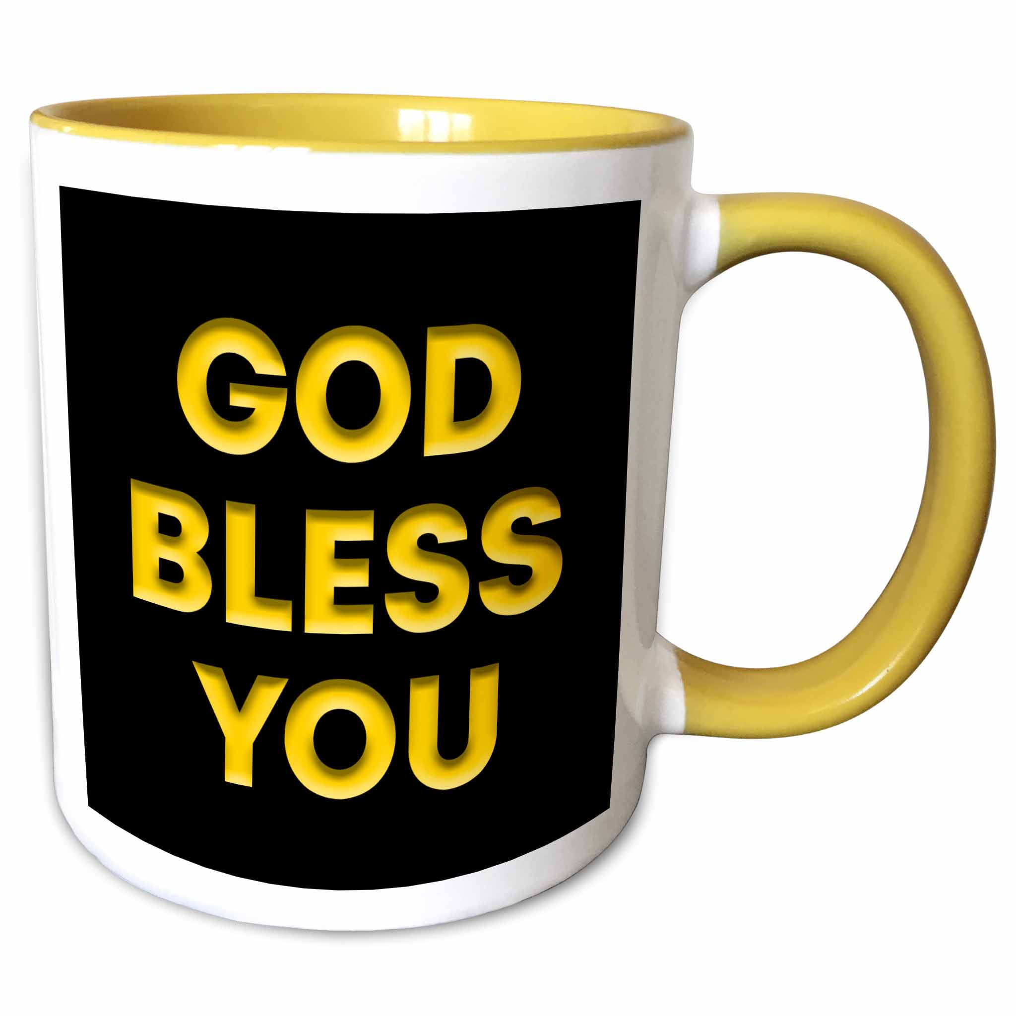 3drose, God Bless You Positive Text of Yellow Color on Black. Design ...