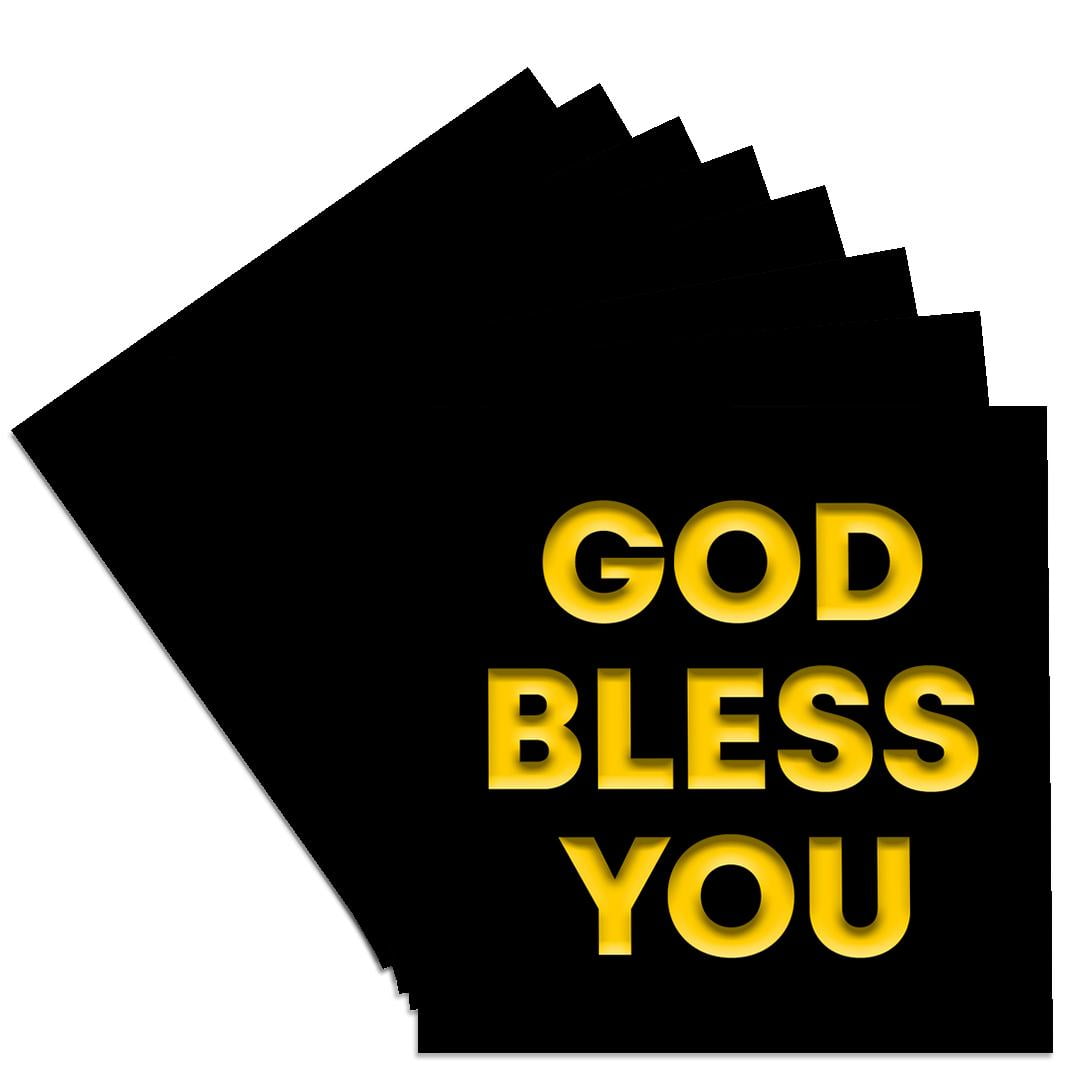 3drose, God Bless You Positive Text of Yellow Color on Black. Design ...