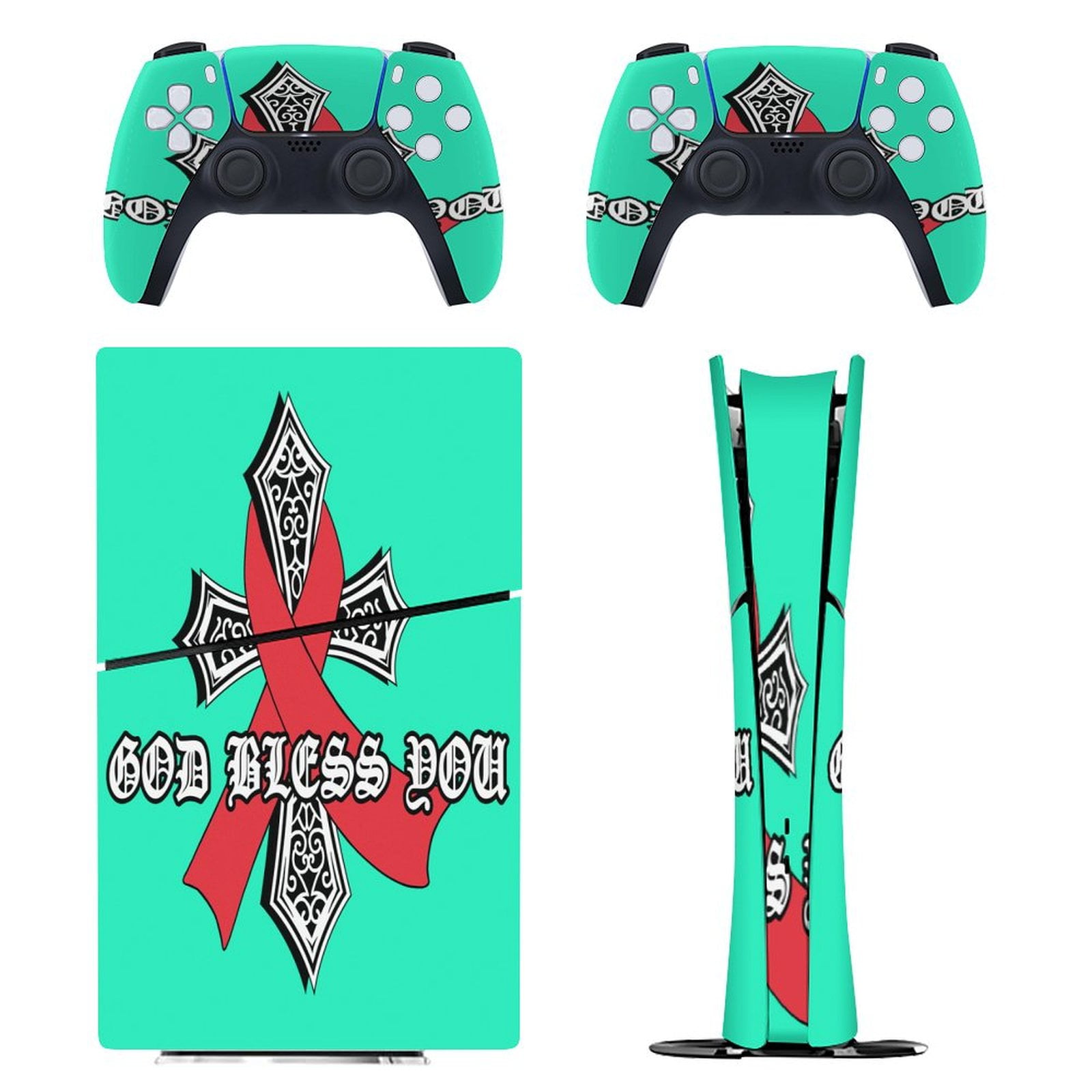 God Bless You Red PS5/PS5 Slim Digital Disc Skin Sticker For Console ...