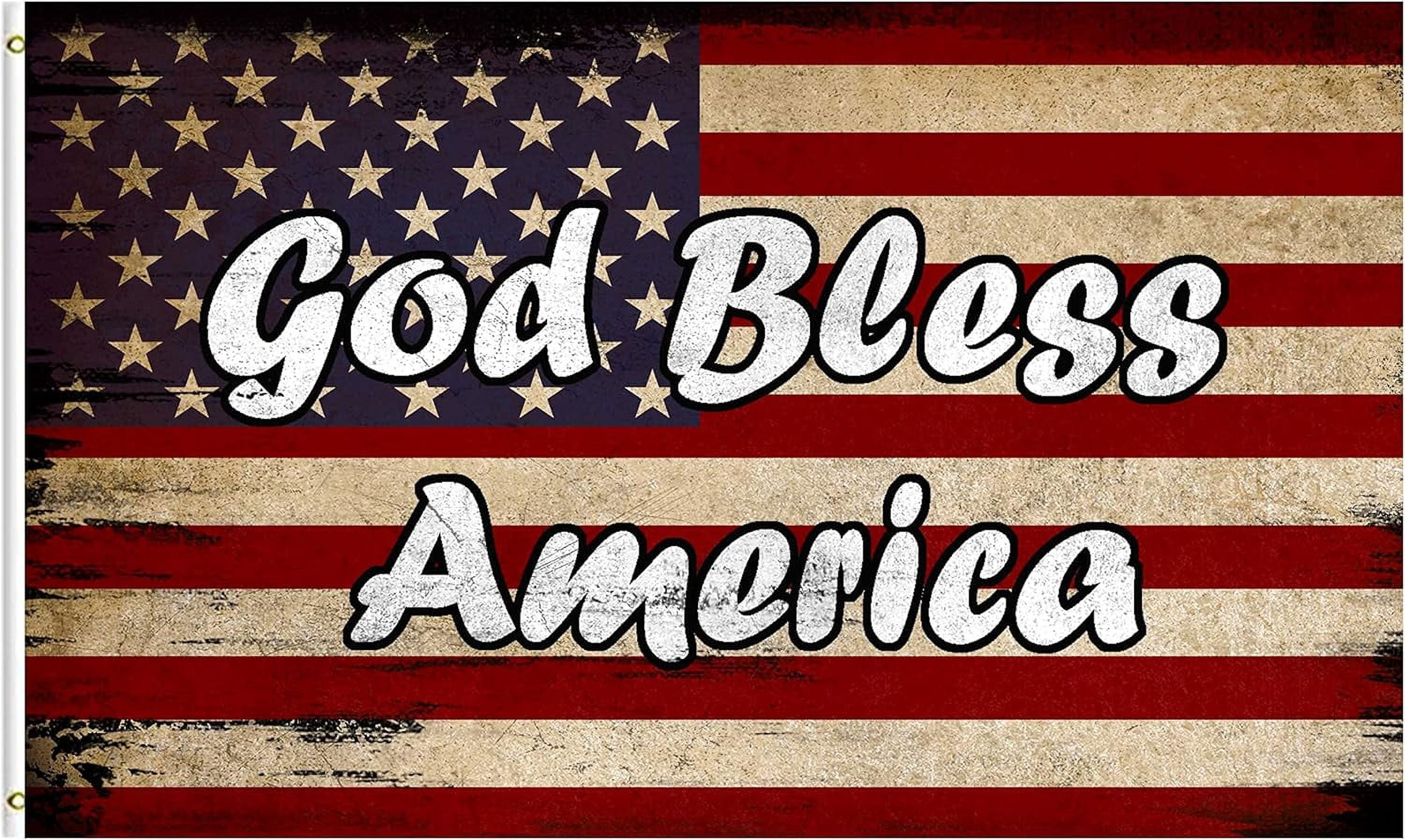 God Blessed America US Flag Patriotic Memorial Day Flag,4th of July ...