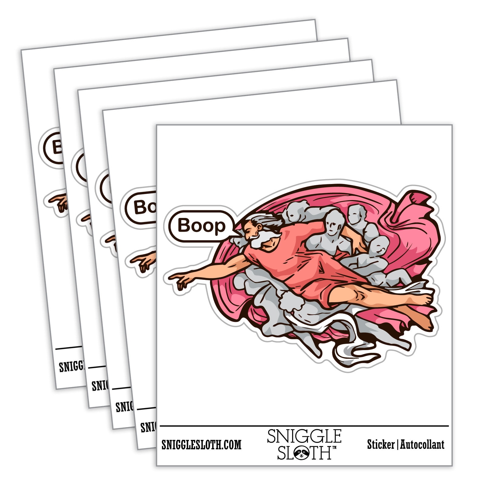 God Boop Poke Funny Michelangelo Painting Pointing Car Window Bumper ...