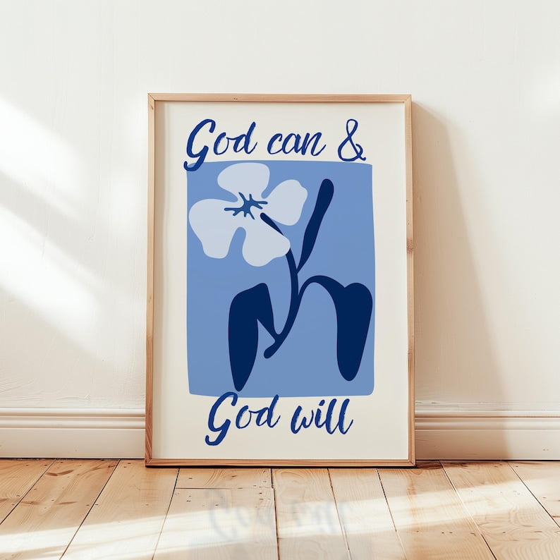 God Can And God Will Print – Christian Wall Art Printable, Bible Verse ...