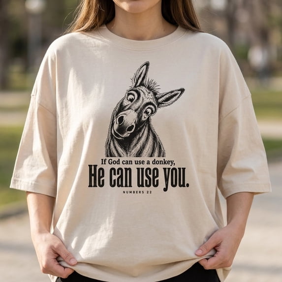 If God Can Use A Donkey He Can Use You Shirt - Funny Christian T-Shirt ...