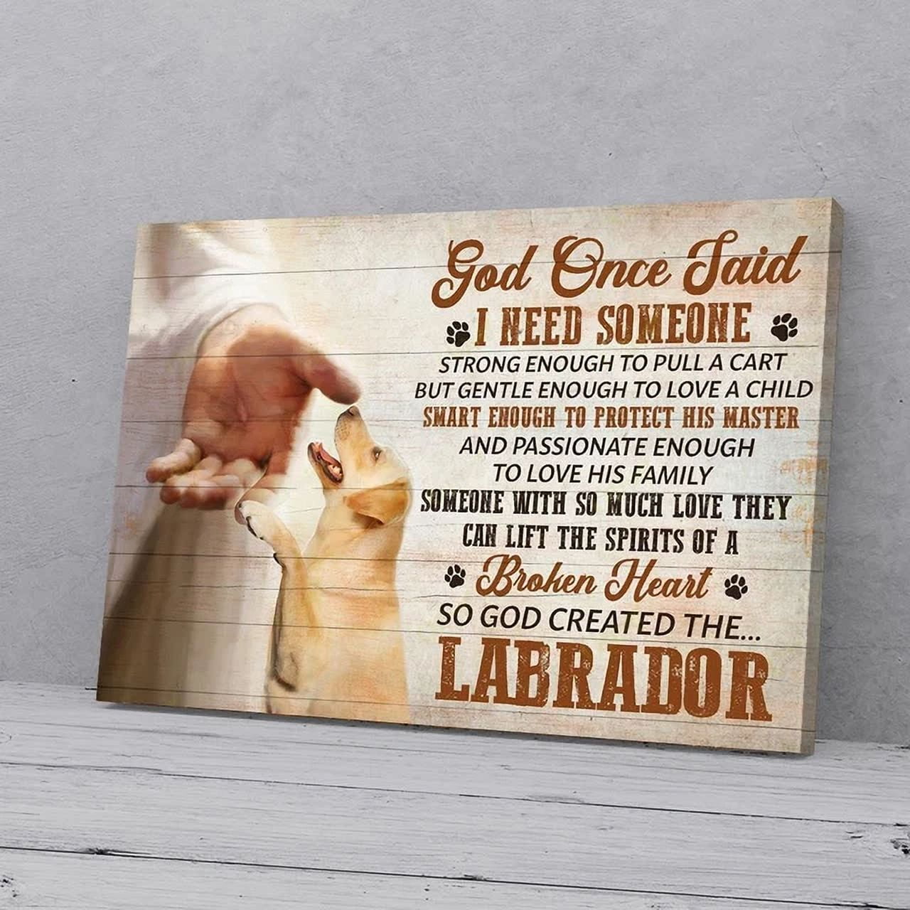 God Created The Labrador NO FRAMED POSTER Home Decor, Vintage Art Print ...