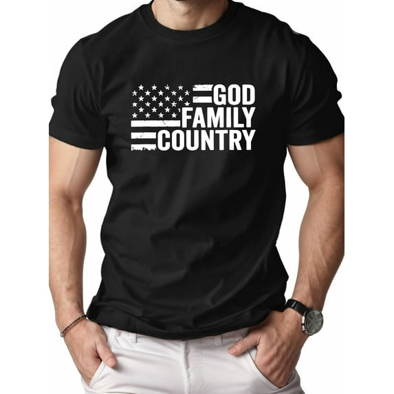 God Family Country Cotton Men's T-shirt Comfortable edition Type Tee ...
