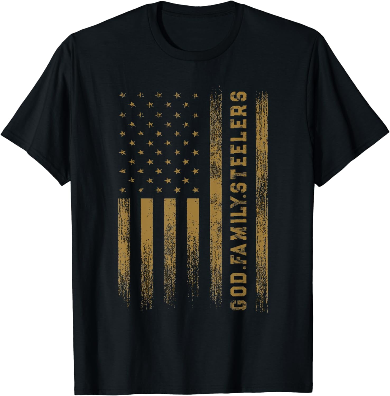 God Family Steelers Pro Us Flag Father's Day Dad T-Shirt - Walmart.com