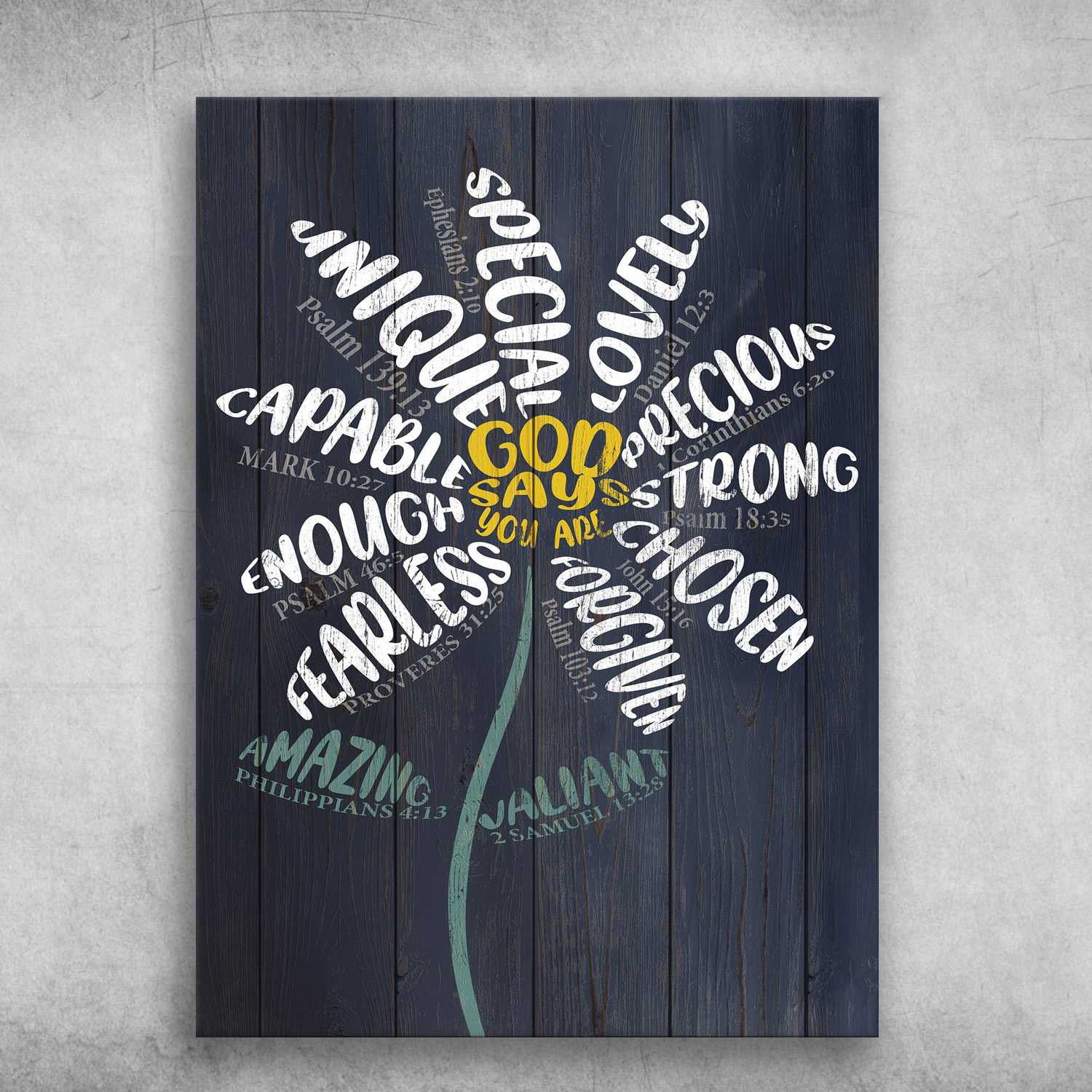 God Flower Poster - God Says You Are, Special, Lover, Unique, Chosen ...
