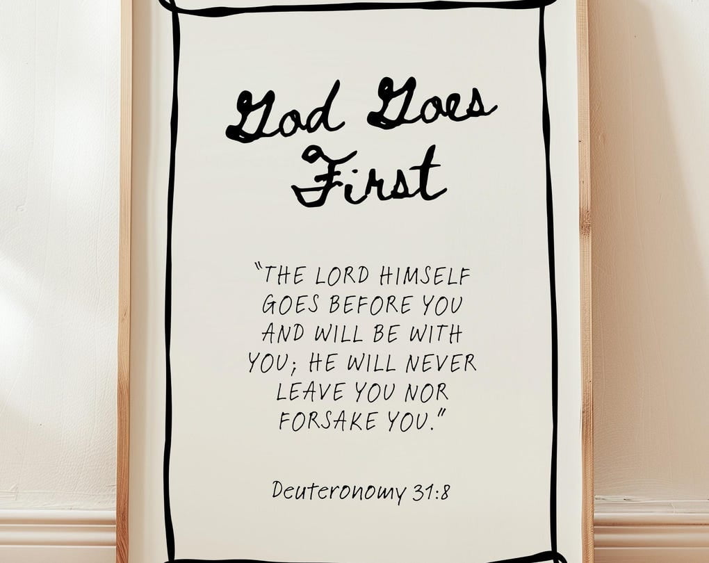 God Goes First Bible Verse Wall Art – Minimalist Christian Printable ...