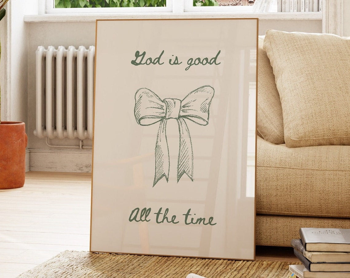 God Is Good, Coquette Aesthetic Wall Art, Christian Wall Art, Cute ...