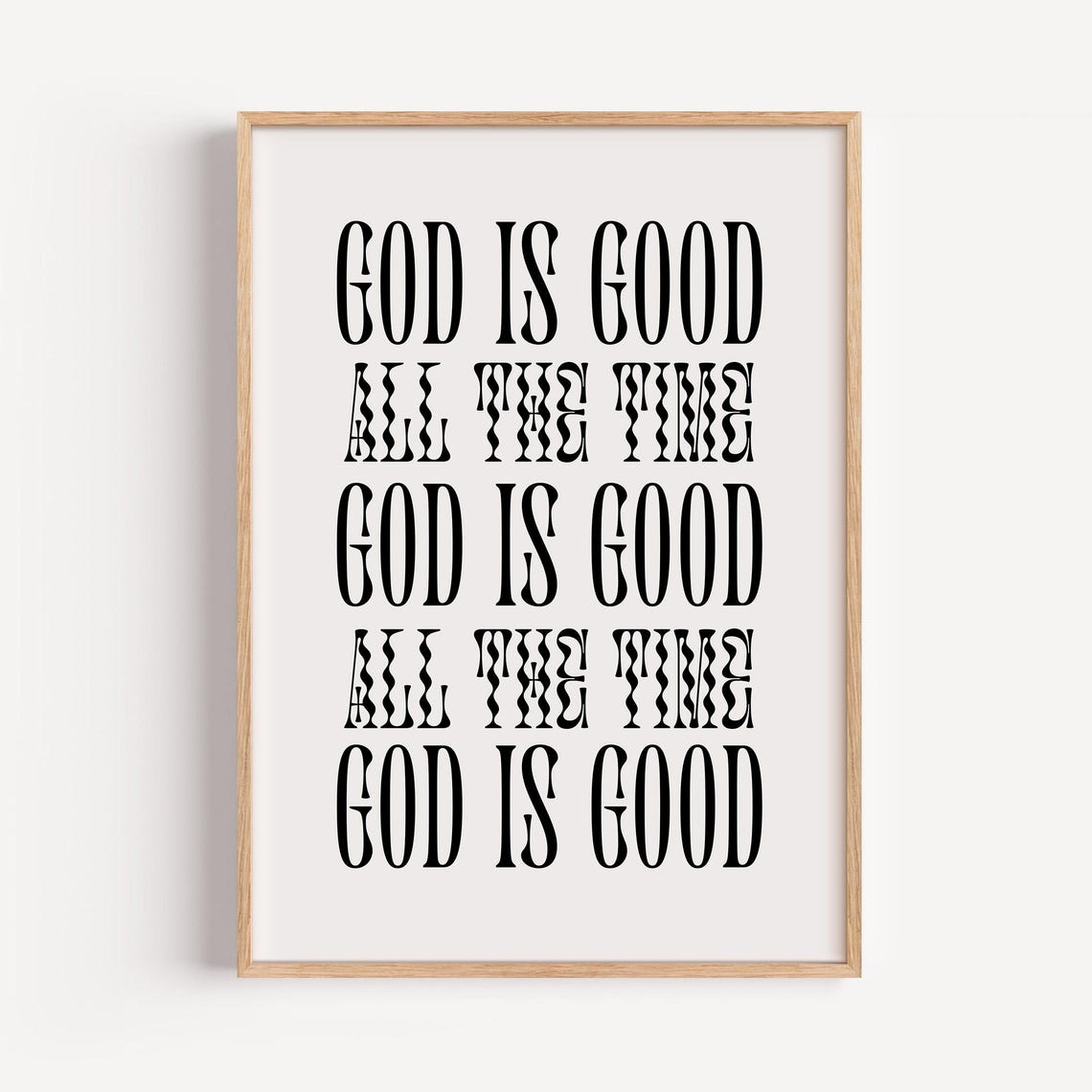 God Is Good Print, Christian Wall Art, Bible Verse Poster, Modern ...