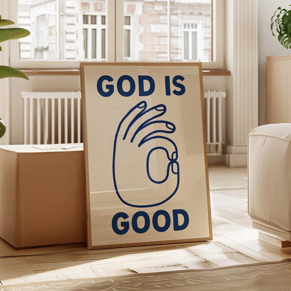 God Is Good Print Minimal Christian Wall Art Bold Line Art Modern Faith ...