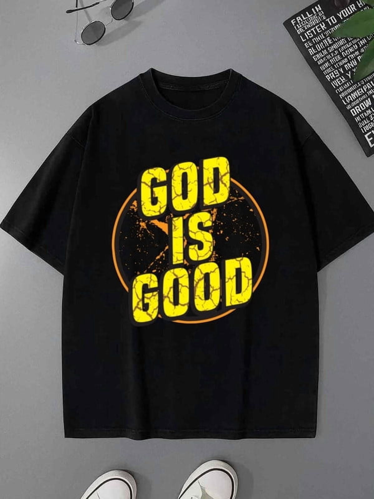God Is Good Tee men lovers 180G 100% Cotton black heart full Casual ...
