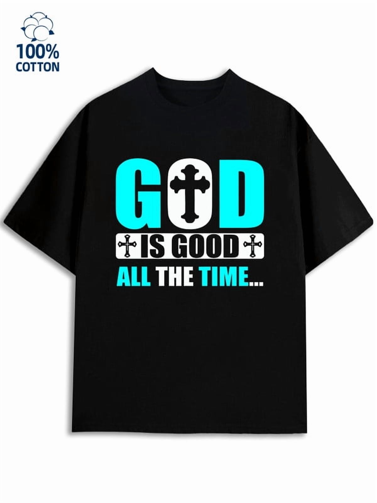 God Is Good Tee mens Christianity 180G 100% Cotton black pamuk ...
