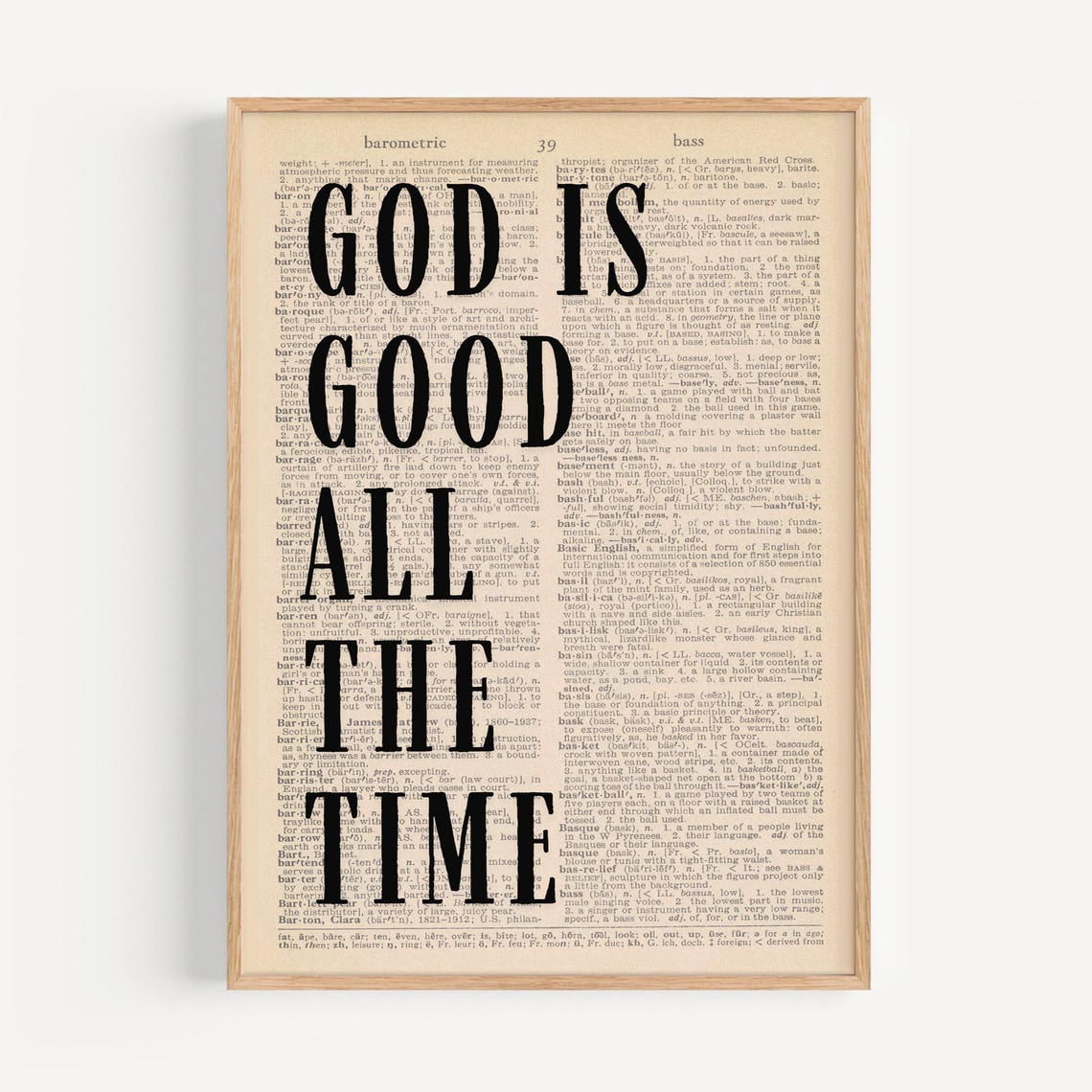 God Is Good All The Time Poster, Vintage Christian Typography Printable ...