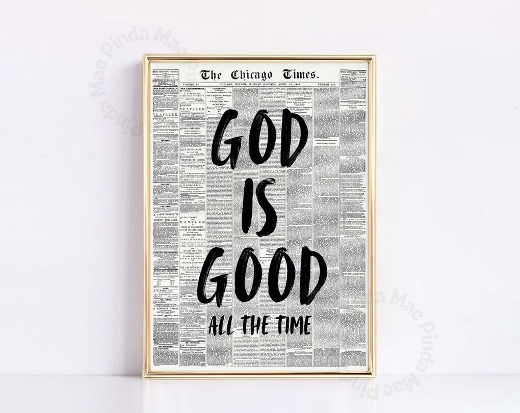 God Is Good All The Time Wall Art Retro Christian Wall Art Teen Girl ...