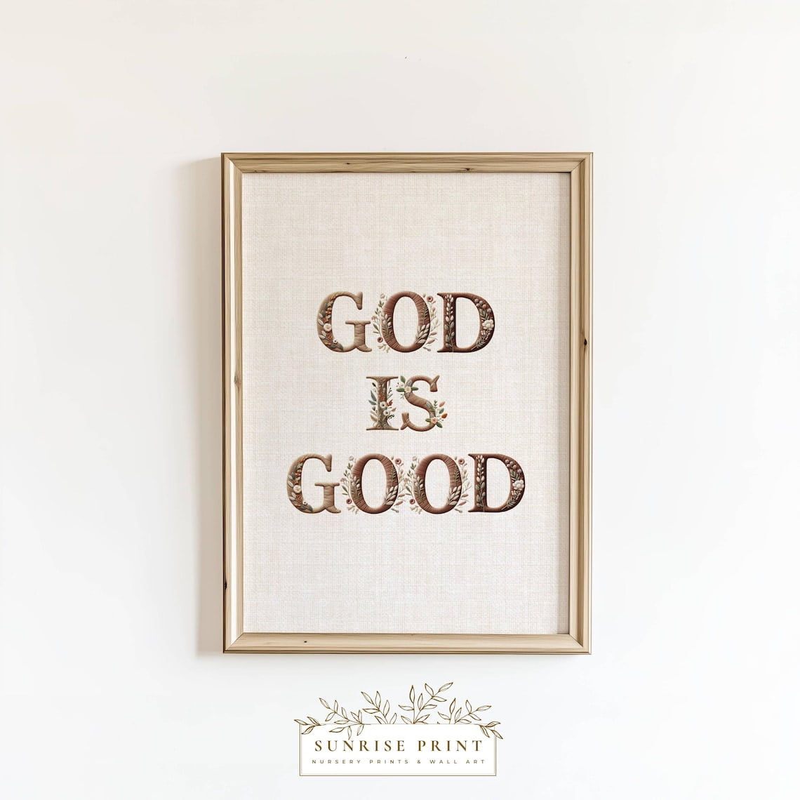 God Is Good Wall Art Embroidery Style Cottagecore Christian Home Decor ...