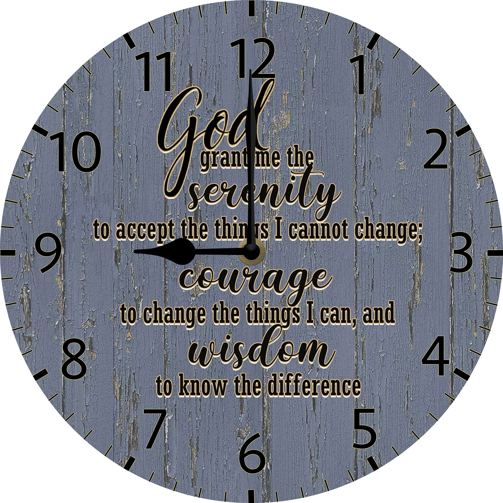 God Grant Me The Serenity Wall Clock, Serenity Prayer Home Clock ...
