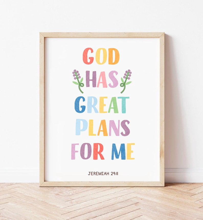 God Has Great Plans For Me Poster Bible Verse Motivational Christian ...