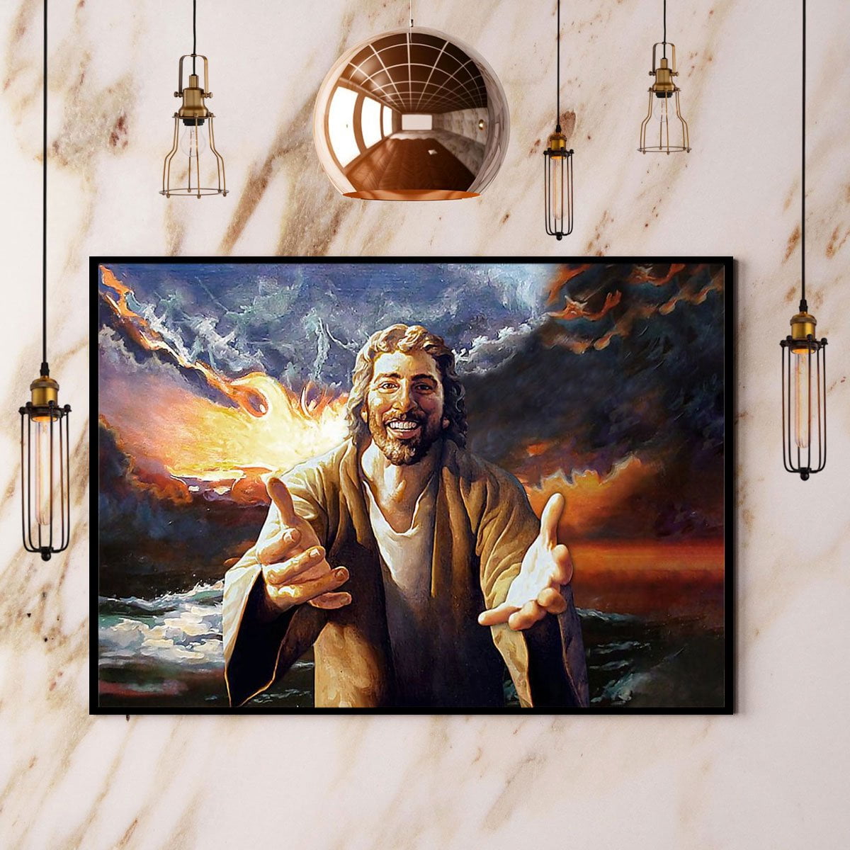 God Hold His Hands And Be Saved Great Christ 3D Peint Gift Horizontal ...