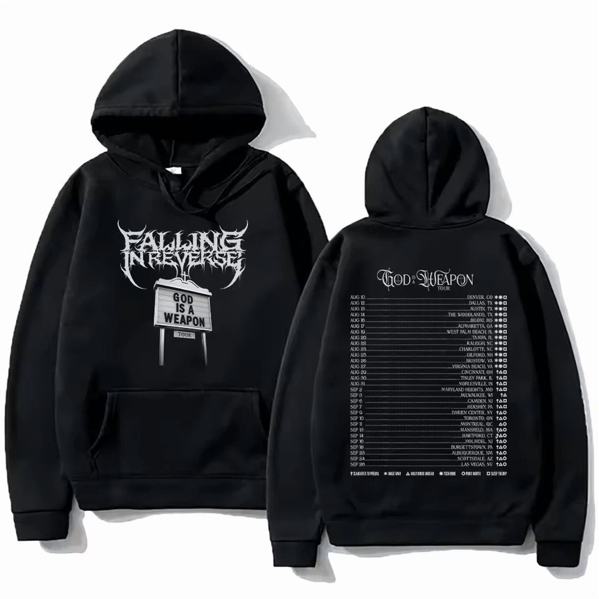 God Is A Weapon Tour 2025 Band Falling in Reverse Hoodie All Size ...