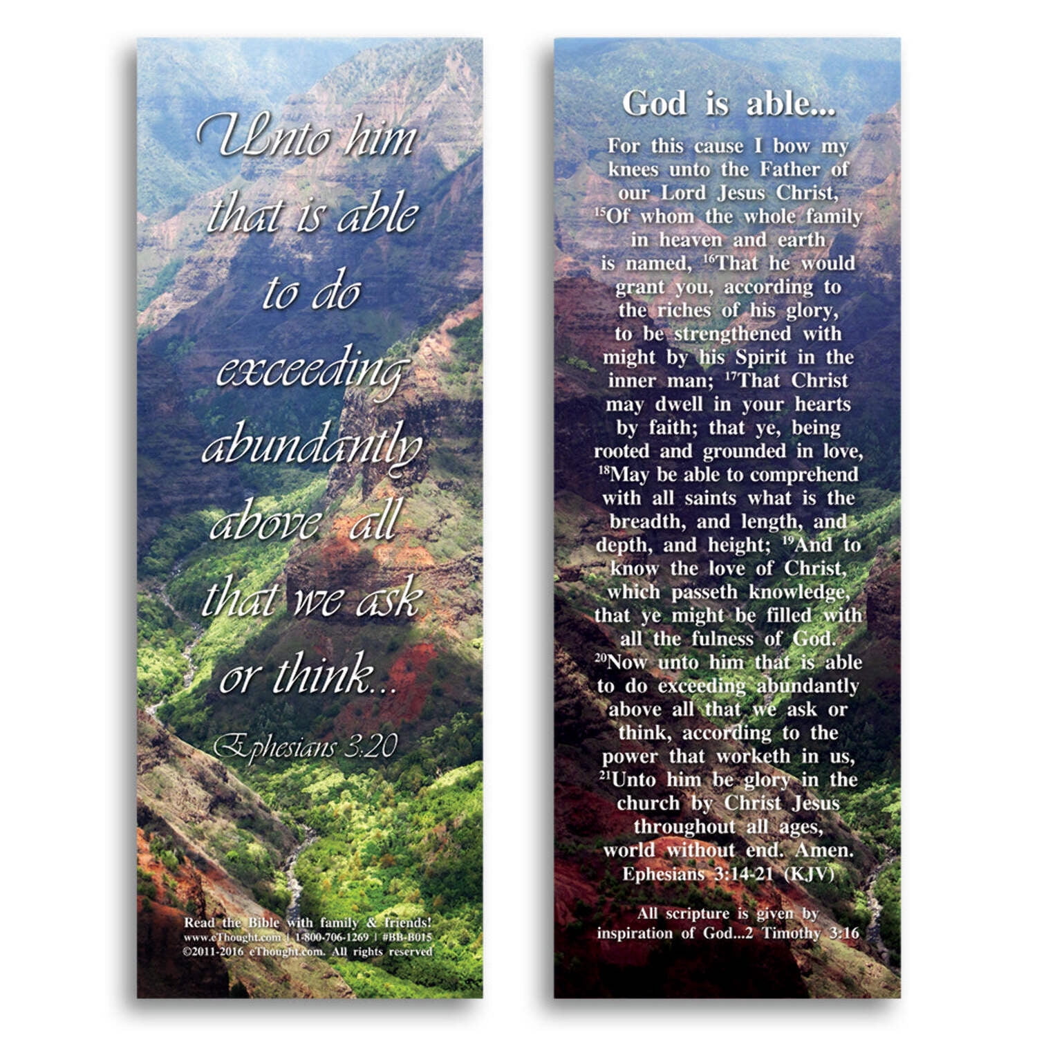 God Is Able - Pack of 25 Bible Bookmarks - 2x6 - eThought, Double-Sided ...