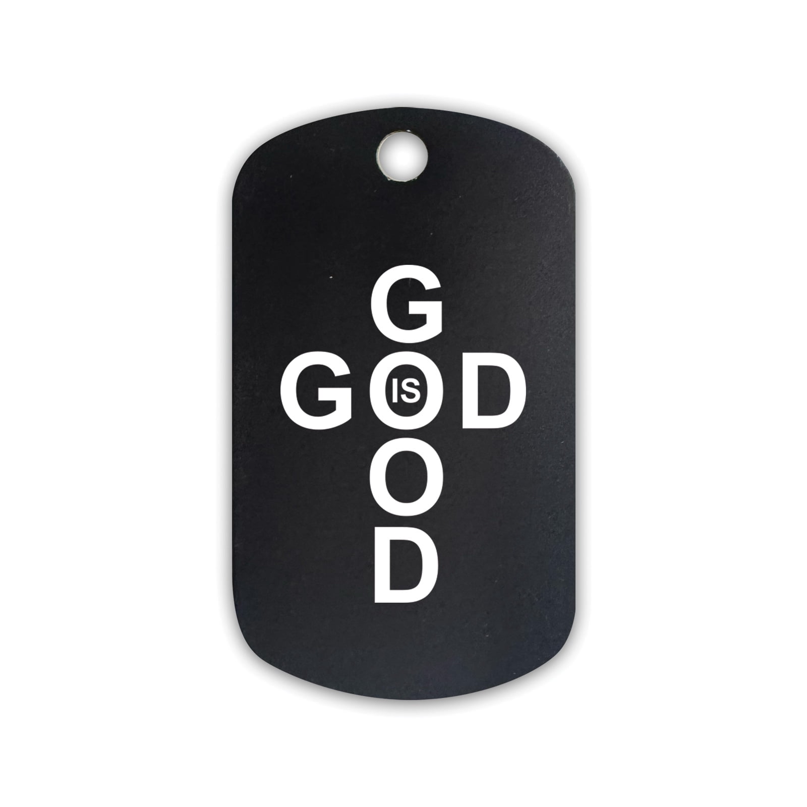 God Is Good GI Dog Tag Aluminum Keychain faith jesus - Black - Walmart.com