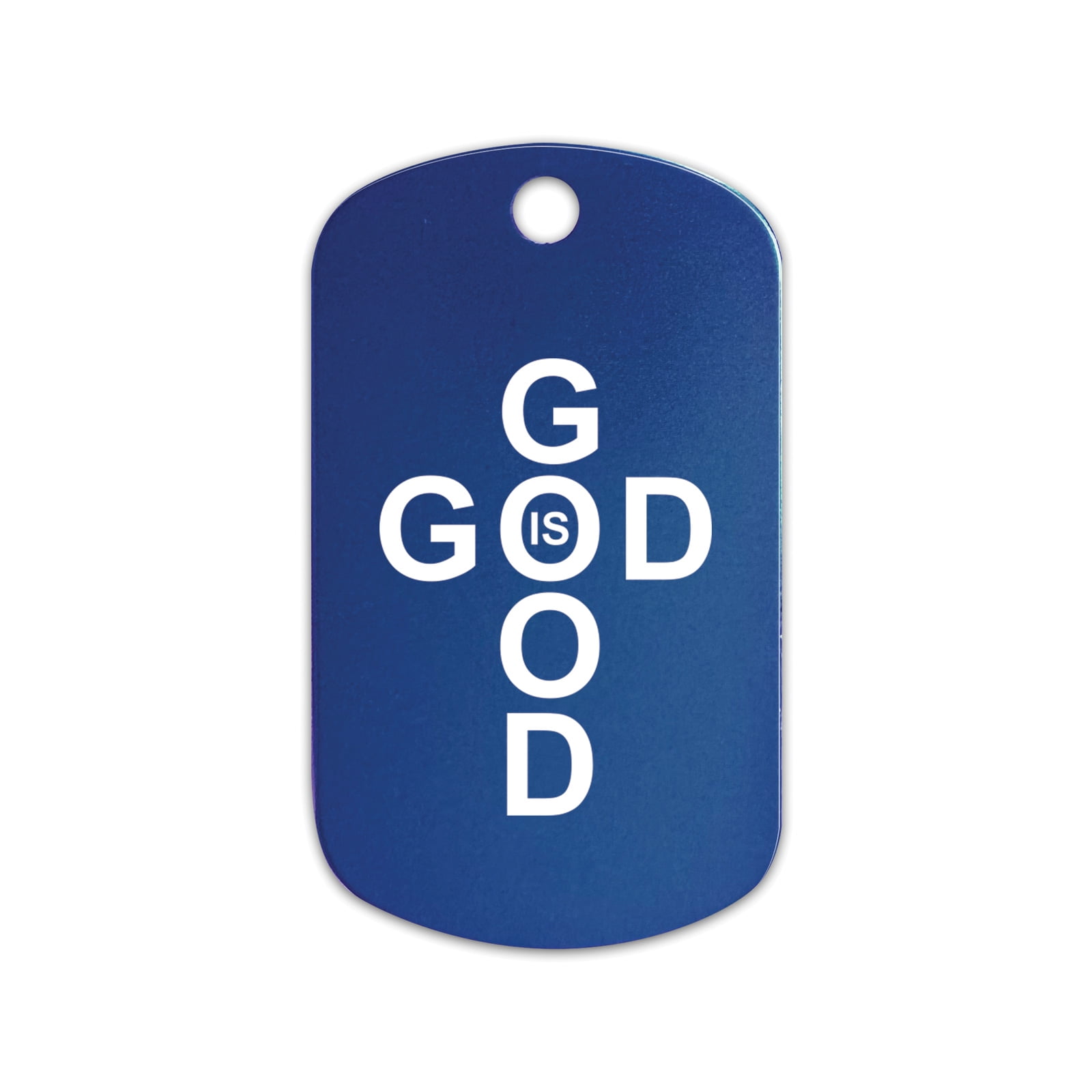 God Is Good GI Dog Tag Aluminum Keychain faith jesus - Blue - Walmart.com