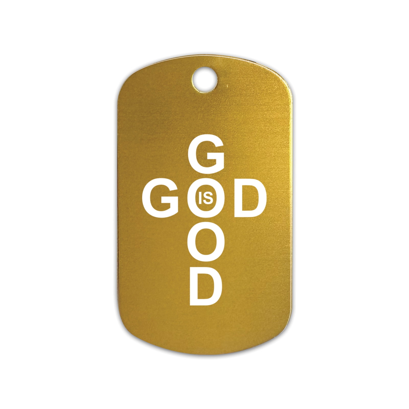 God Is Good GI Dog Tag Aluminum Keychain faith jesus - Gold - Walmart.com