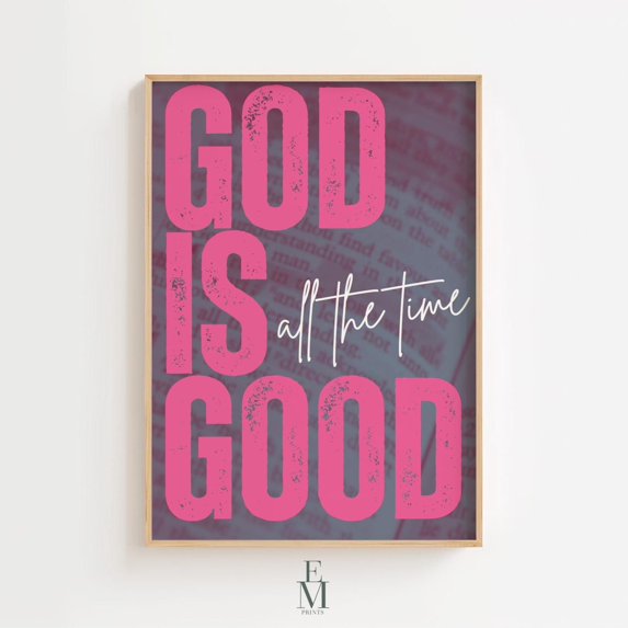 God Is Good Pink Scripture Art: Christian Home Decor Home Decor #181 ...