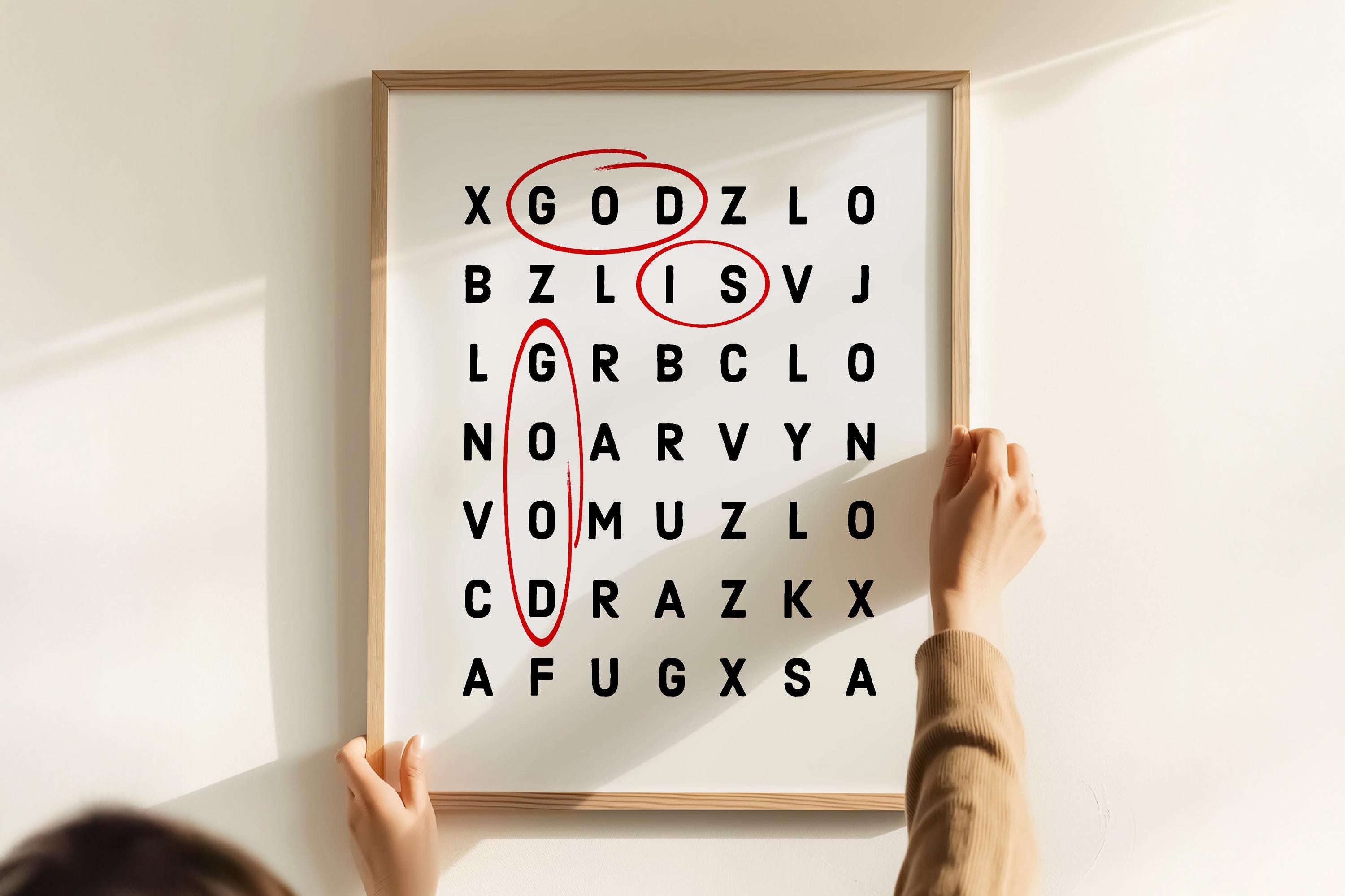God Is Good Poster - Christian Wall Art, Jesus Print, Word Search ...