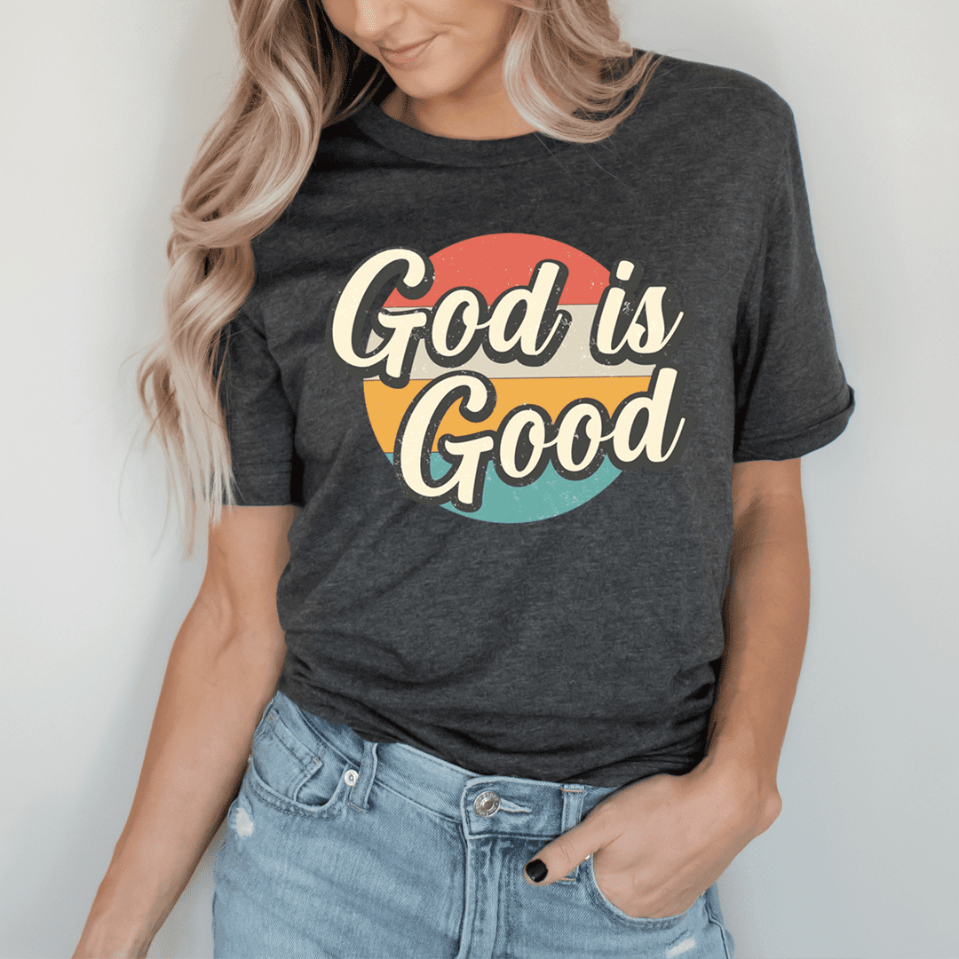 God Is Good Tee Dark Grey Heather S Peachy Sunday T-Shirt - Walmart.com