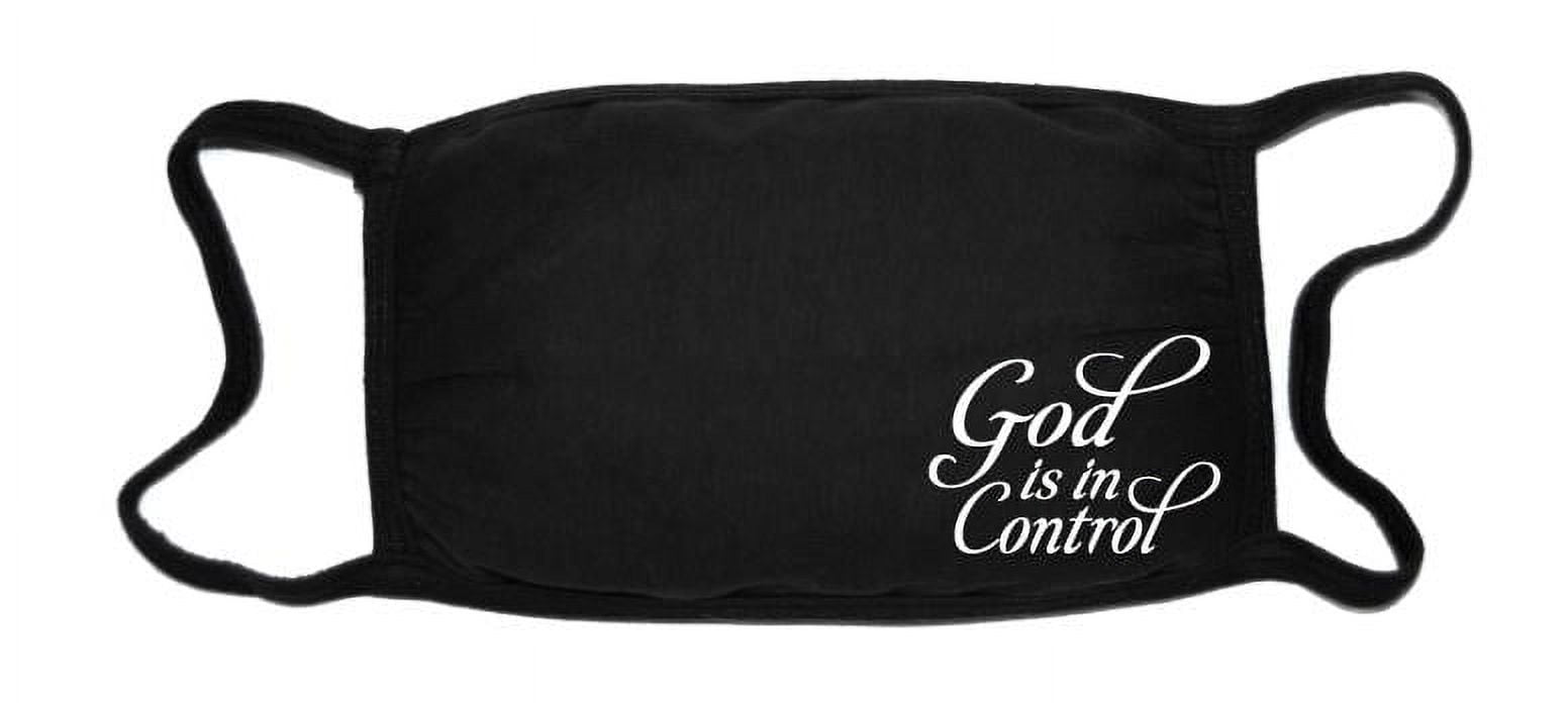 God Is In Control CORNER 3-Ply Black Cloth Face Mask Christian ...