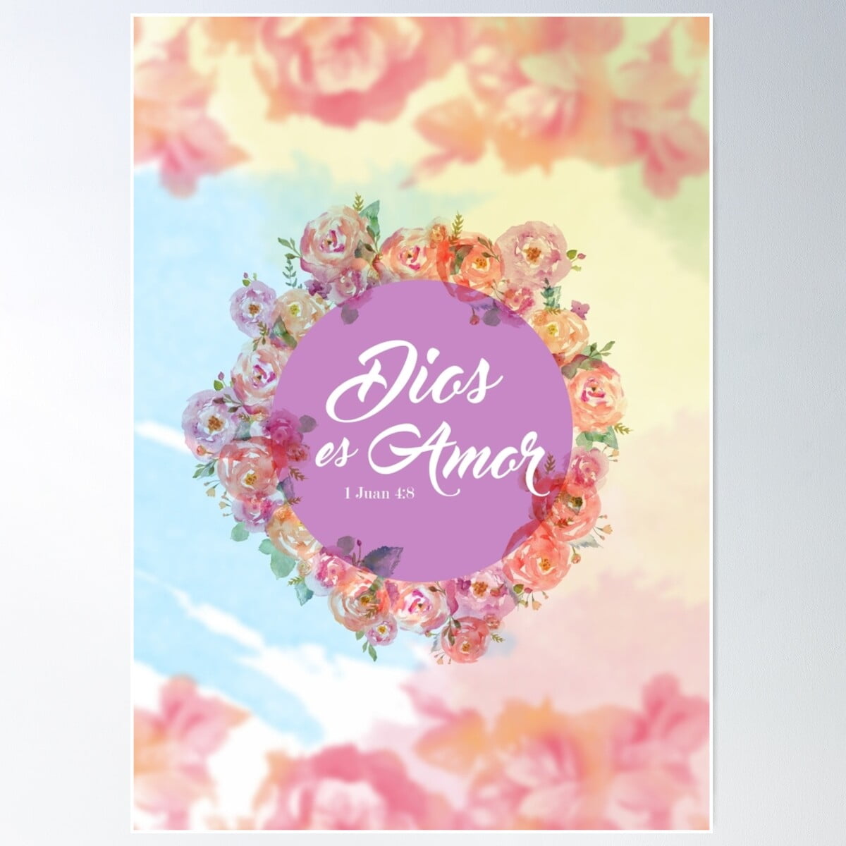 God Is Love. 1 John 4:8 (In Spanish, "Dios Es Amor." 1 Juan 4:8) Poster ...