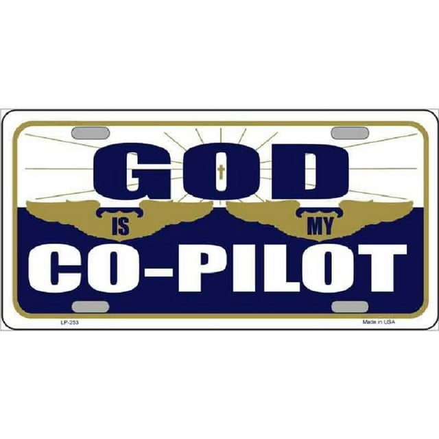 God Is My Co-Pilot License Plate Style Sign - Walmart.com
