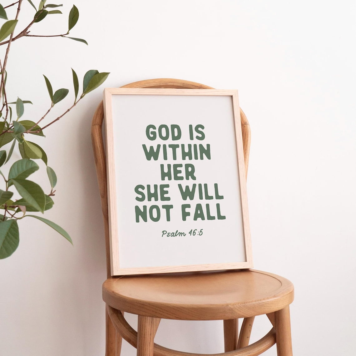 God Is Within Her, Christian Wall Art, Bible Verse Poster, Sage Green ...