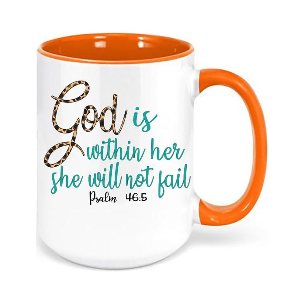 God Is Within Her She Will Not Fail, Christian Mugs, Gift For Her ...