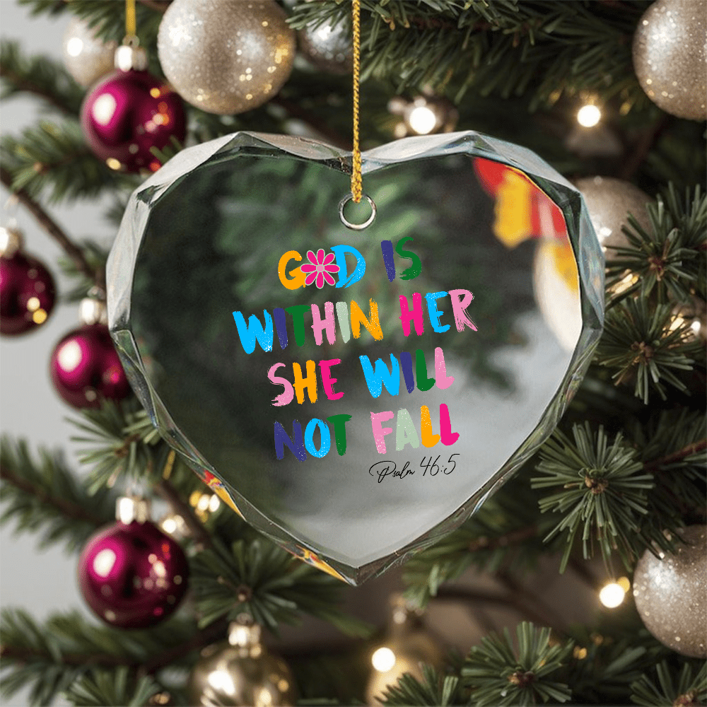 God Is Within Her She Will Not Fall Christian Bible Verse Ornament ...