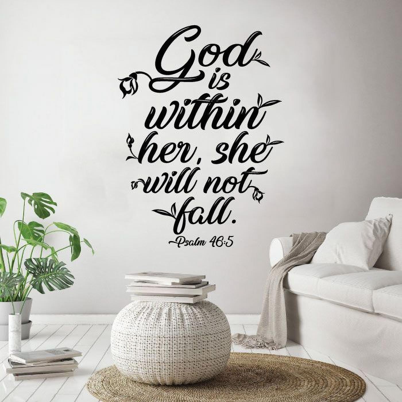 God Is Within Her She Will Not Fall - Psalm 46:5 Bible Verse Vinyl Wall ...