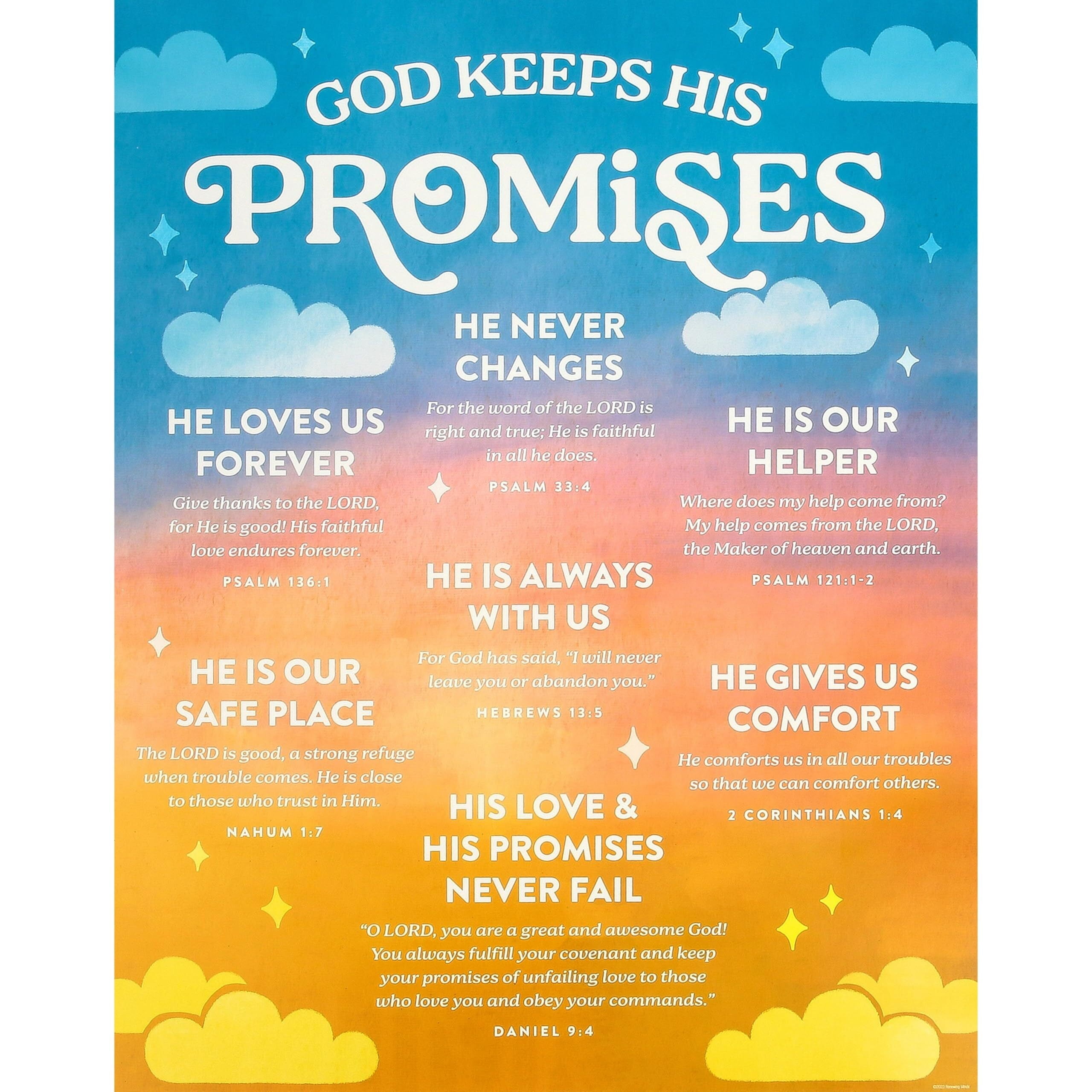 God Keeps His Promises Chart Poster Posters - Walmart.com