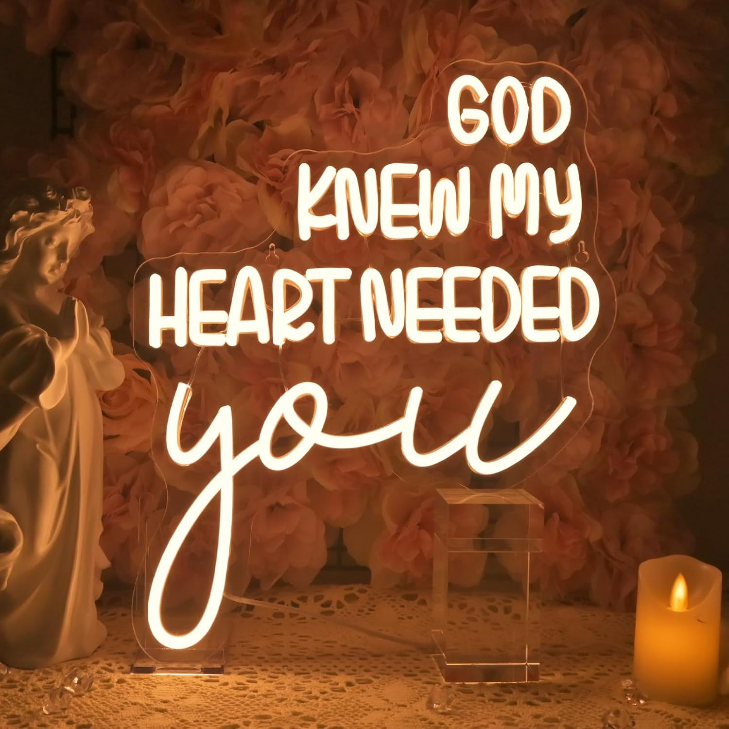 God Knew My Heart Needed You Neon Sign Romantic Wall Decor for Bedrooms ...