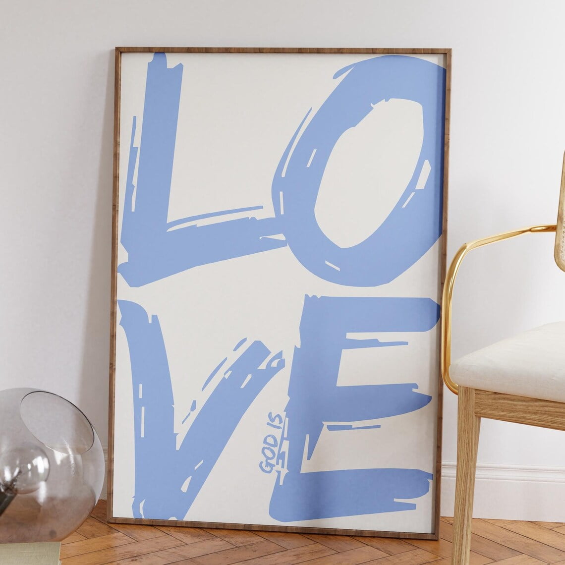 God Is Love Print, Bible Verse Poster, Modern Christian Home Decor ...