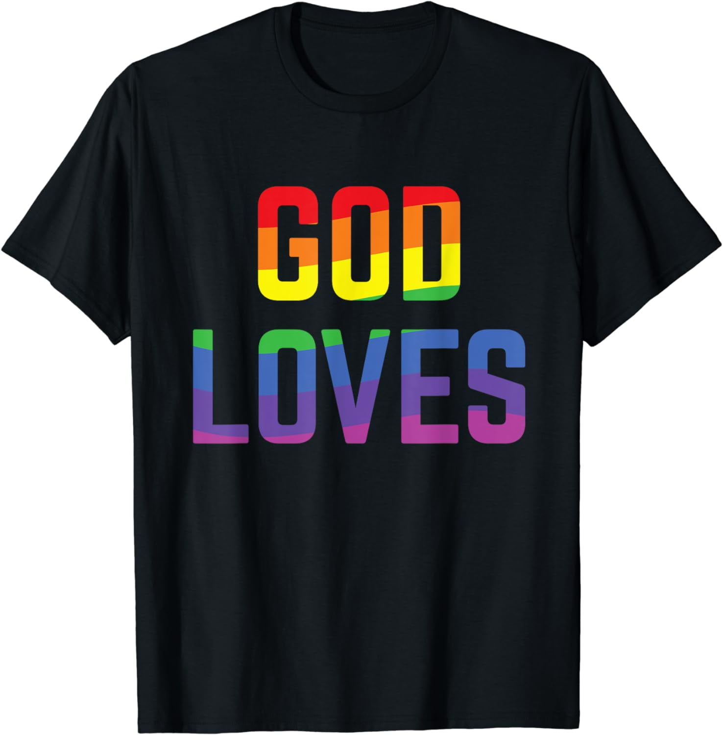 God Loves Christian Pride Rainbow Flag Statement Gay Parade T-Shirt ...