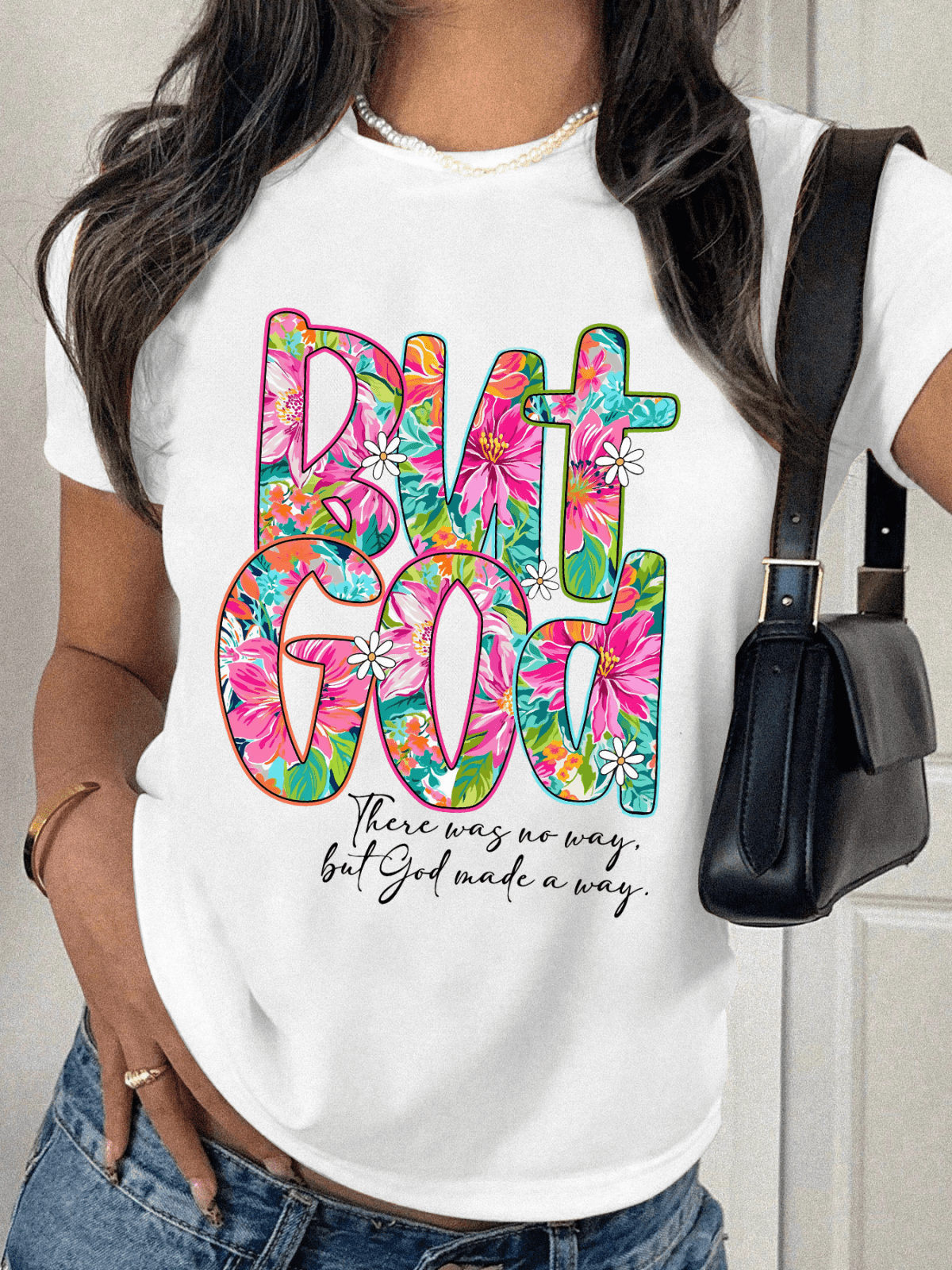 God Made A Way Divine Breakthrough Lettering Print T-shirts ...