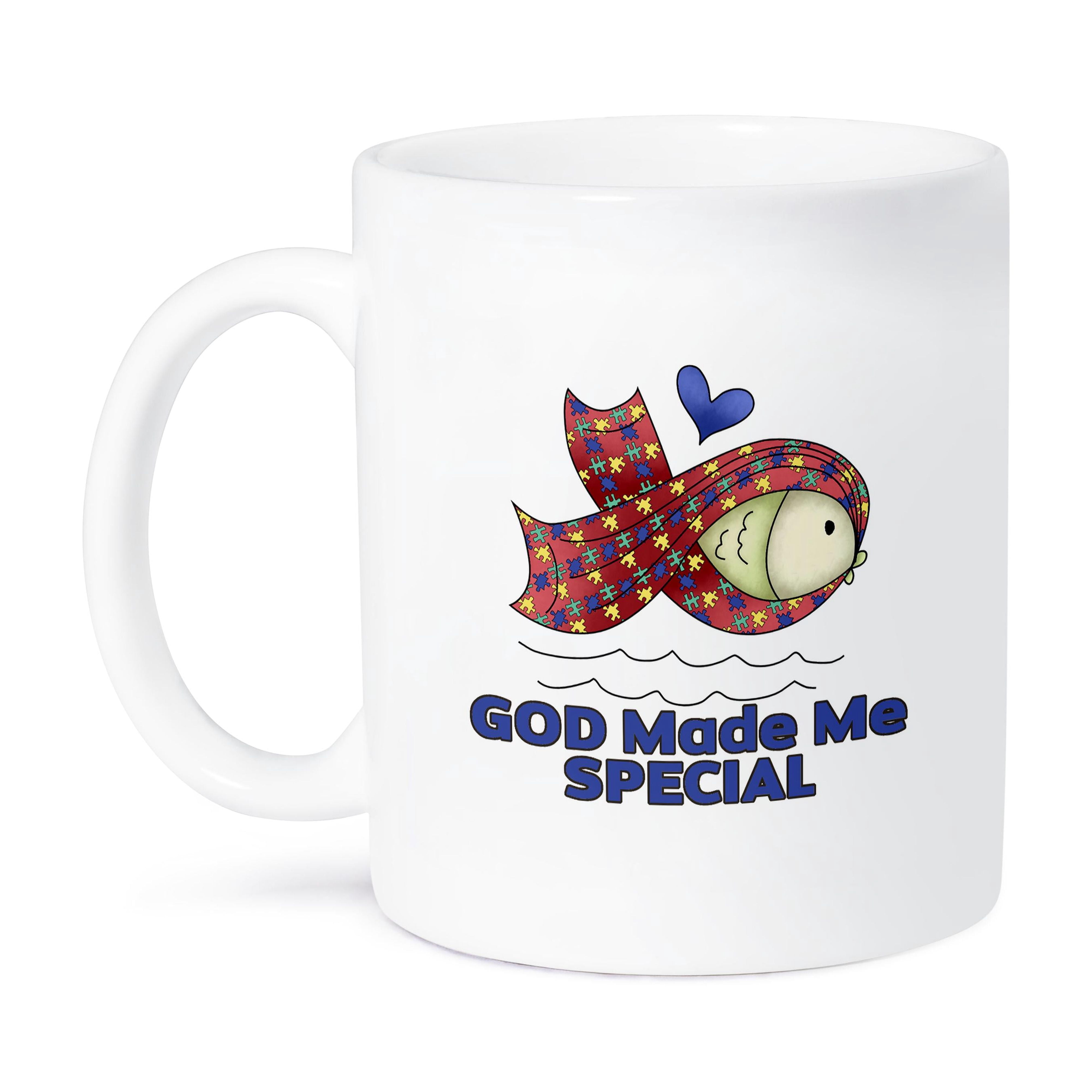 God Made Me Special Autism Fish Symbol Awareness Ribbon Cause Design ...