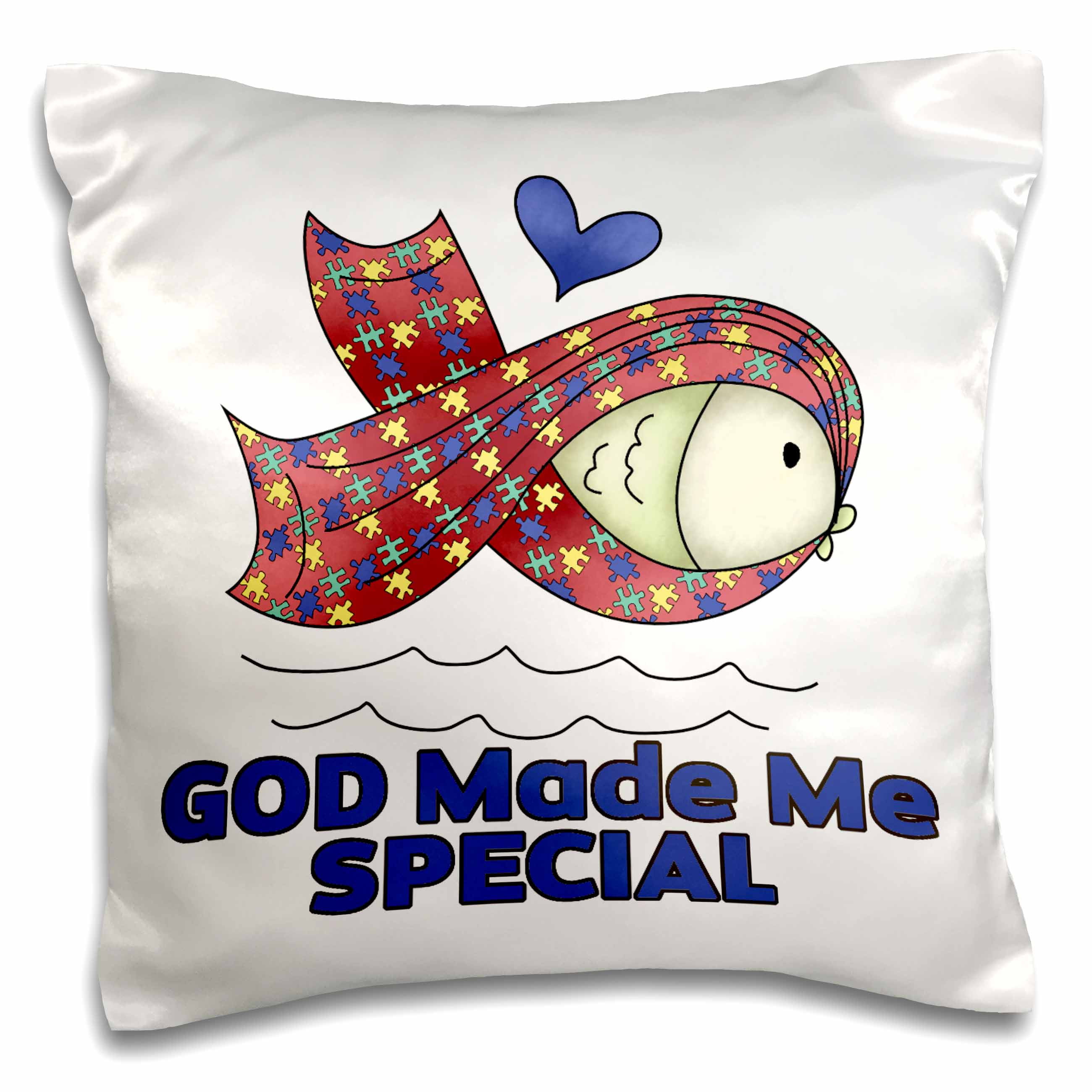 3dRose, God Made Me Special Autism Fish Symbol Awareness Ribbon Cause ...