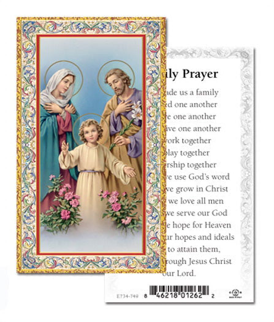 God Made us a Family Gold-Stamped Catholic Prayer Holy Card with Prayer ...