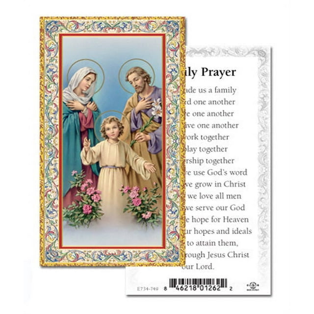 God Made us a Family Gold-Stamped Catholic Prayer Holy Card with Prayer on Back, Pack of 100 ...