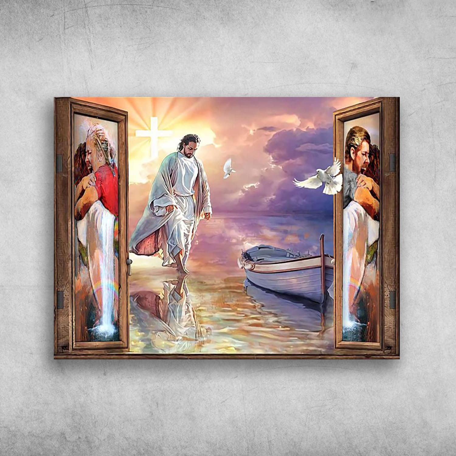 God Poster, God Always Beside You, Believe In God, Jesus Lover 24 x 36 ...