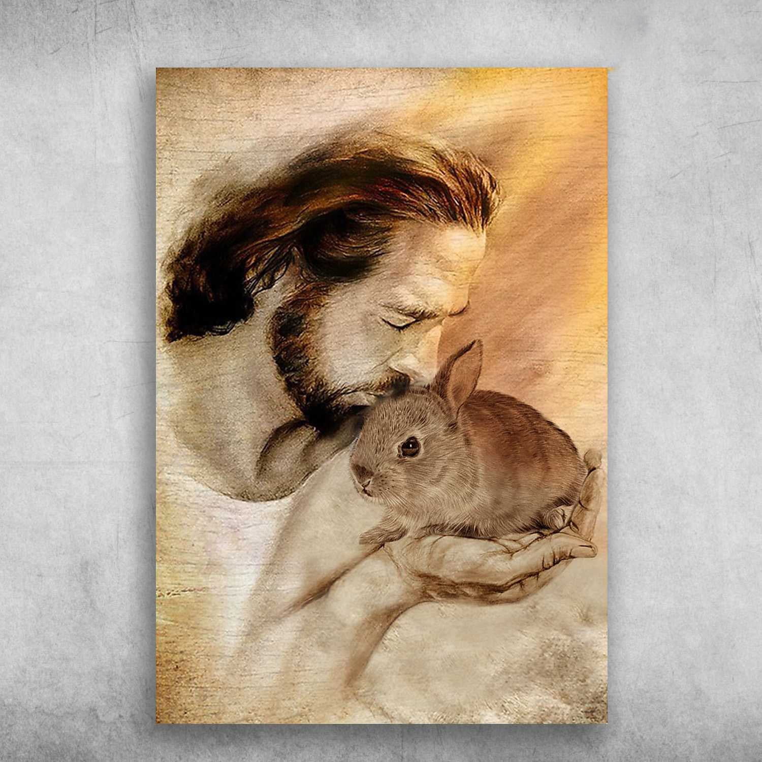 God Rabbit, Jesus Rabbit Lover 16 x 24 Inch Poster - Walmart.com